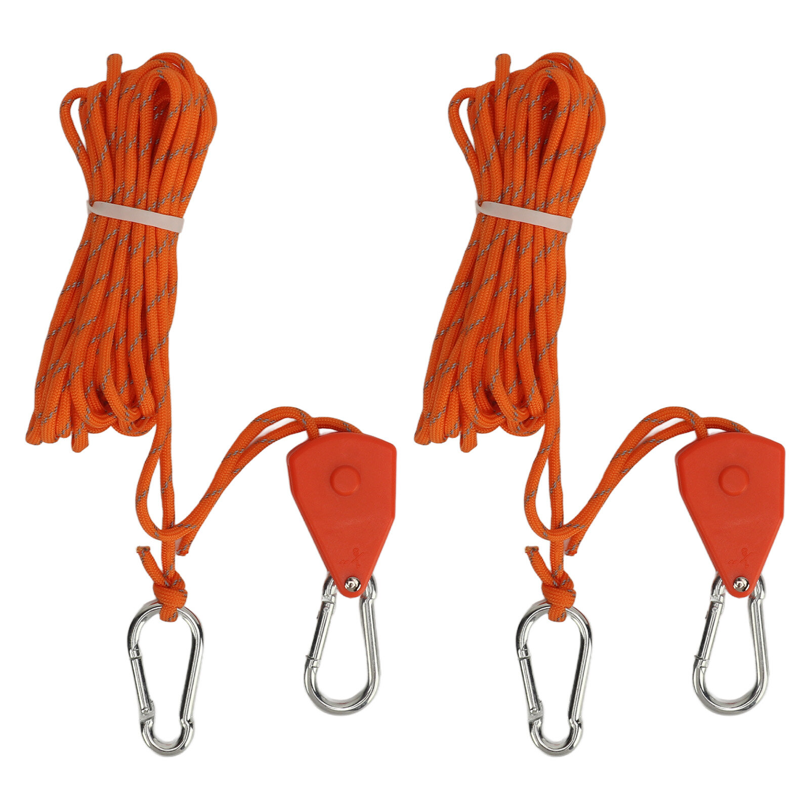2 шт. кемпинговый трос с блоком, палаточный шнур 16,4 фута, оранжевый, регулируемая светоотражающая полоса, прочное туристическое снаряжение для отдыха на природе.