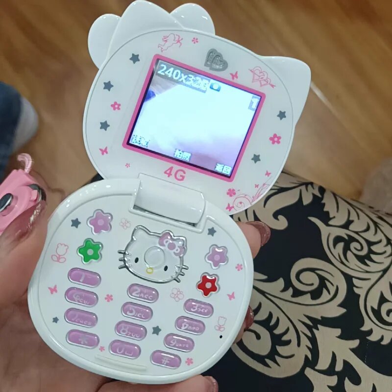 Мини-телефон Hello Kitty Bandai розовый белый