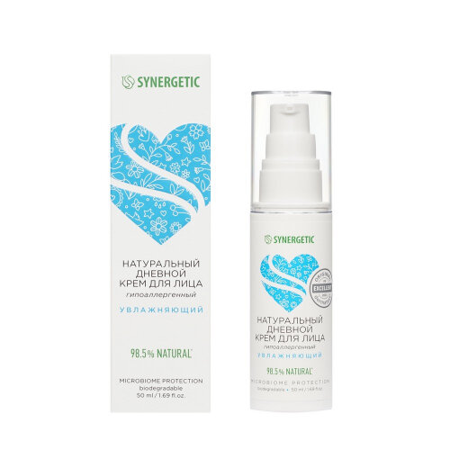 Дневной крем для лица Synergetic натуральный увлажняющий, 50 мл