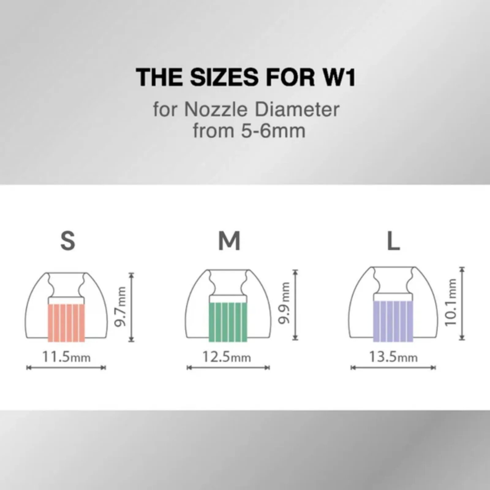 Силиконовые насадки SpinFit W1 для наушников L 1 Pair