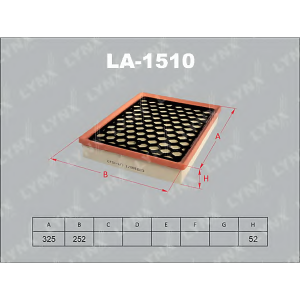LYNXAUTO la-1510 (0835036 / 0835630 / 0835631) фильтр воздушный Fiat (Фиат) croma 1.9d-2.2 05 Opel (Опель) vectra c 1.8-3.2