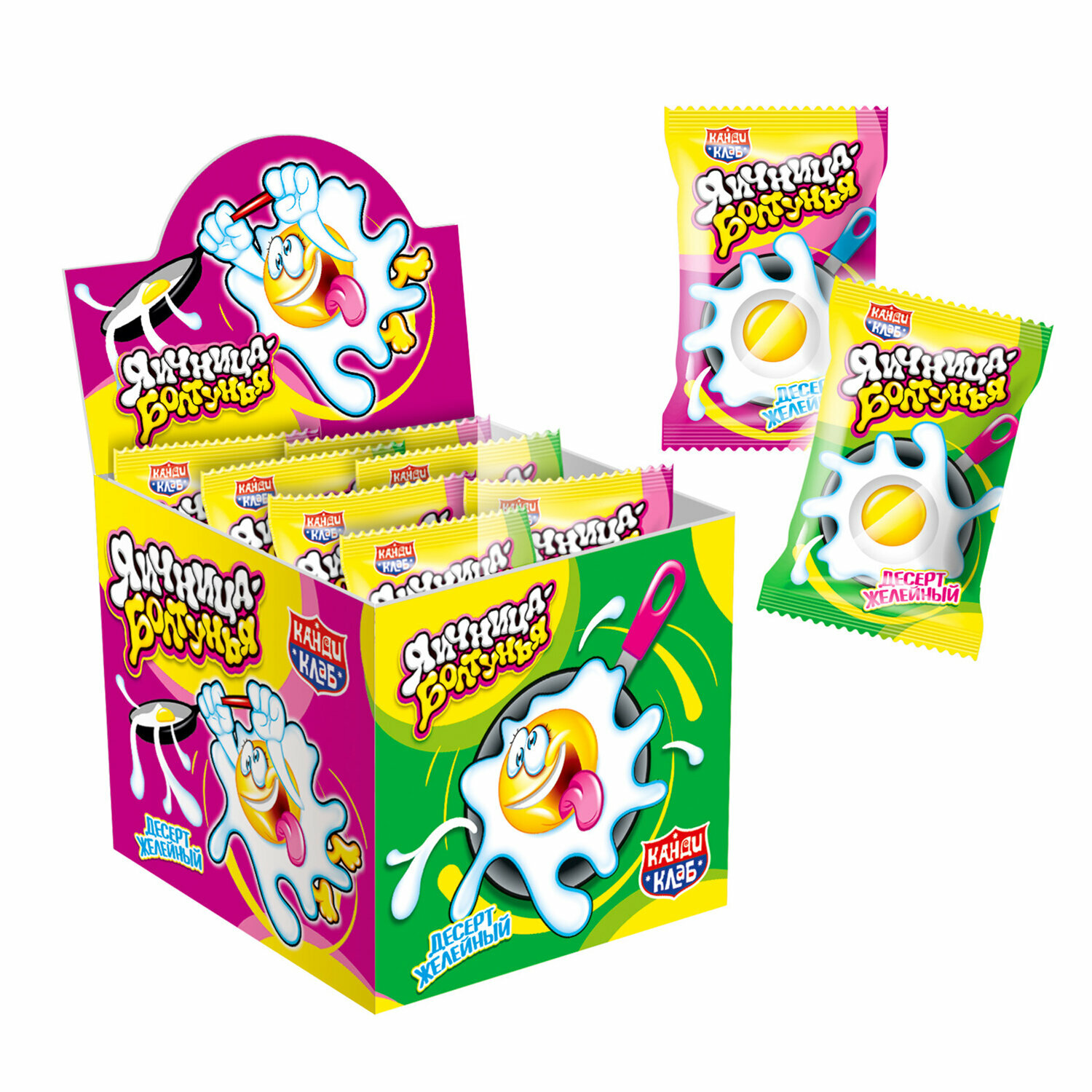Десерт желейный "Яичница-Болтунья", 24 г, канди клаб, JEL059-1 (цена только за 1 шт.)