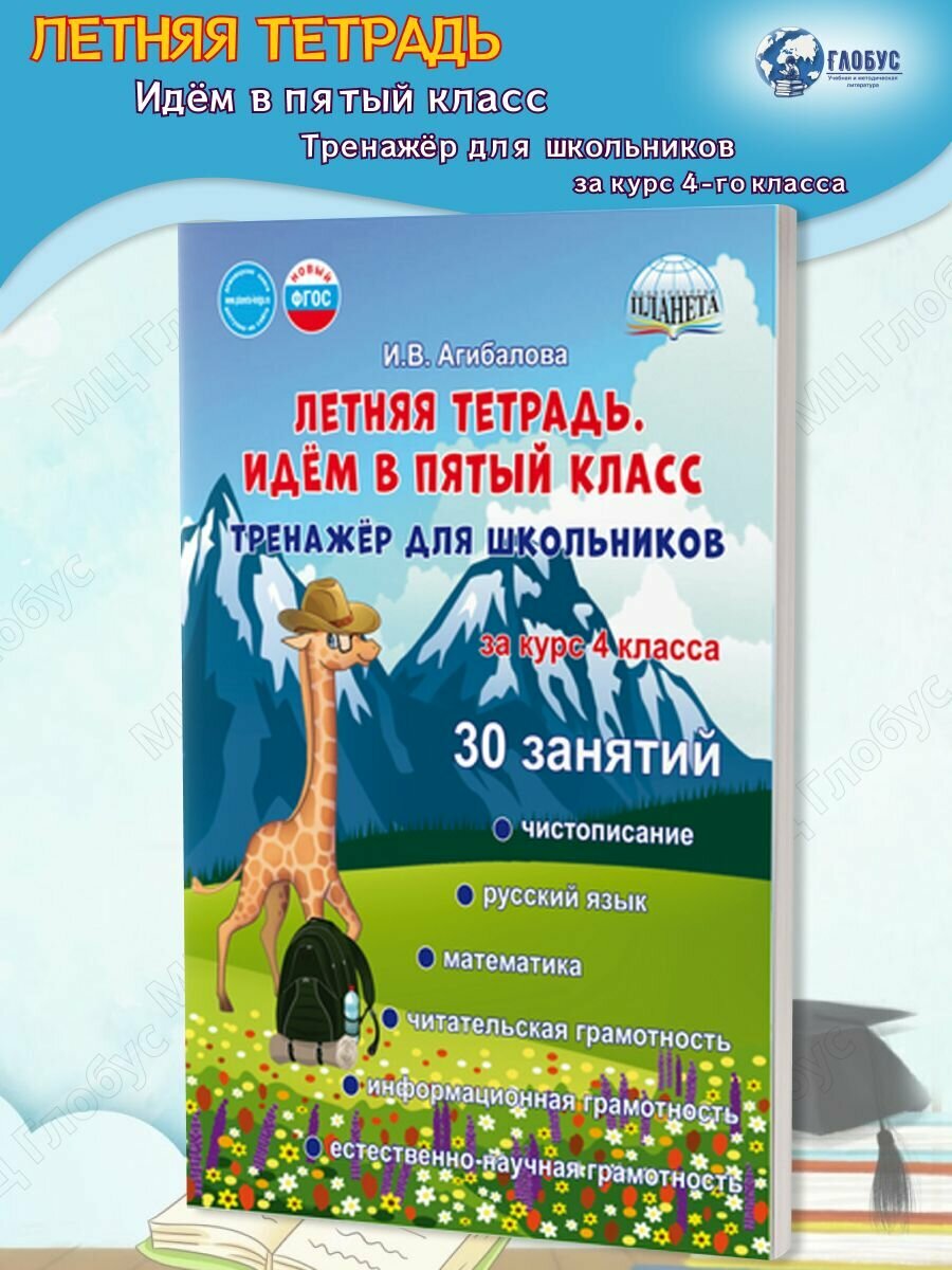 Летняя тетрадь. Идём в пятый класс. Тренажёр для школьников для подготовки к 5 классу летние задания рабочая тетрадь