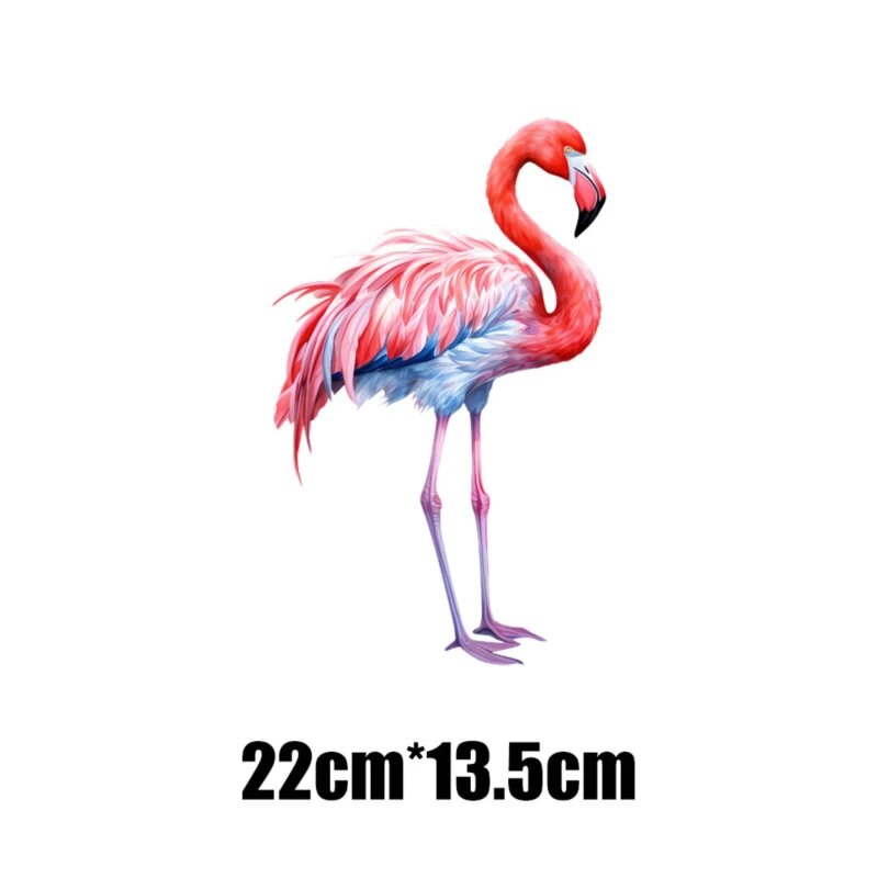 Розовый фламинго термонаклейка 22x13.5 см, SXTH00584-2