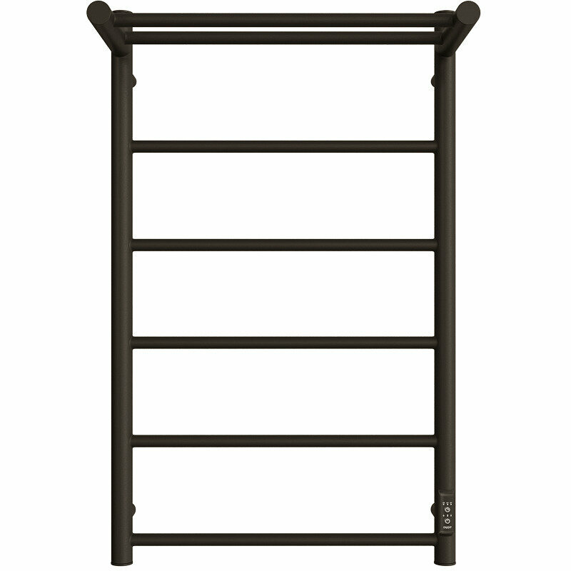 Полотенцесушитель электрический Двин (Dveen) FJ neo 80х50 см, с полкой, К диммер черный матовый