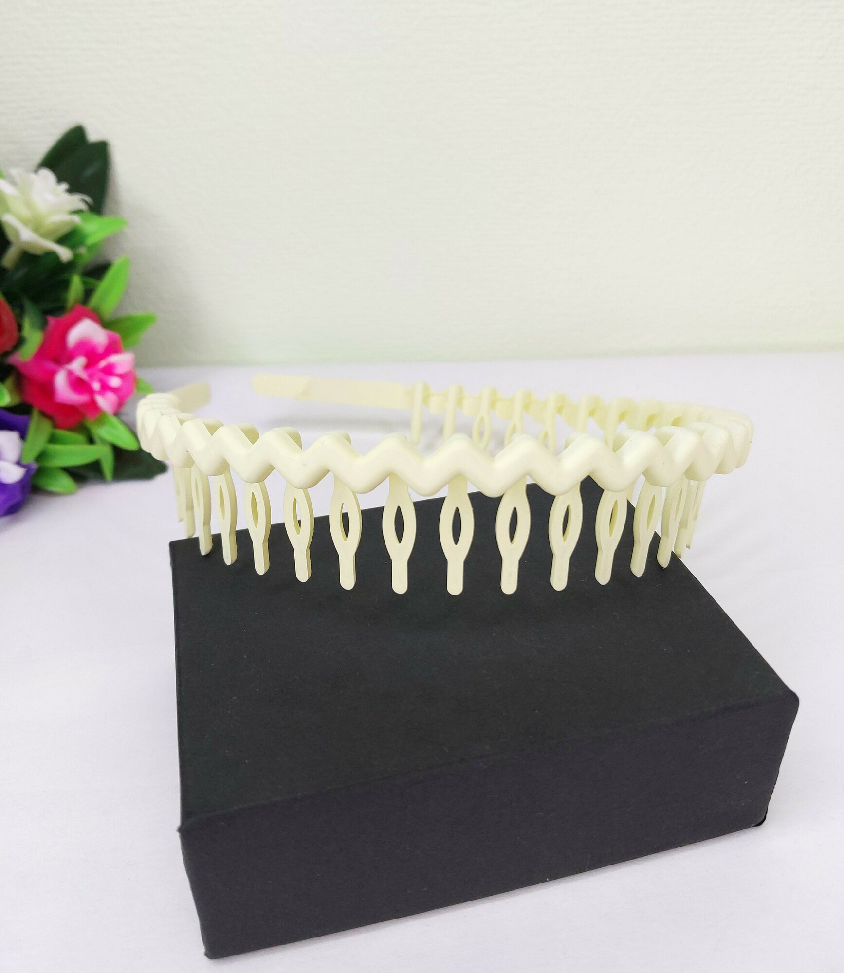 Каучуковый ободок-гребень для волос 2.5 см, матовый молочного цвета, детский, женский аксессуар для прически YZ