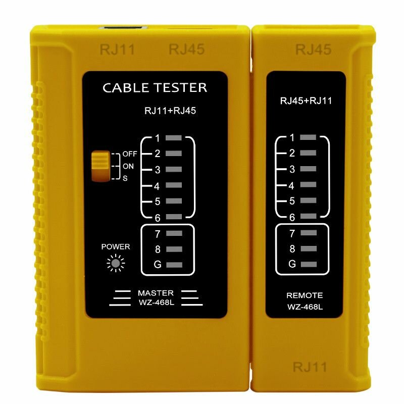LAN Тестер витой пары для тестирования кабеля RJ45, TEL RJ11/12 измерение короткого замыкания.