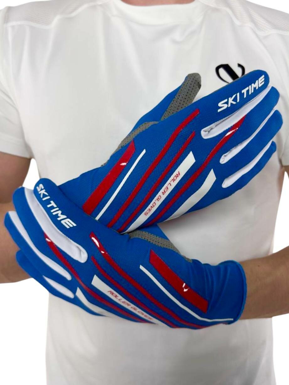 Перчатки для лыжероллеров SKI TIME ROLLER синие/Перчатки летние (L)
