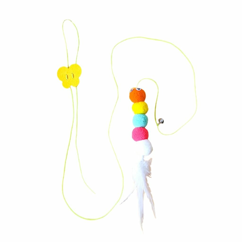 Pet Funny Cat Stick-Шариковая гусеница цвета белого пера