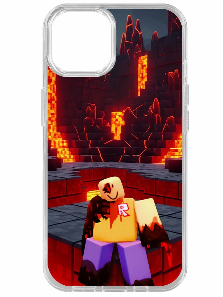 Чехол-накладка Krutoff Clear Case Roblox-Форсакен Джон Доу (Forsaken John Doe) для iPhone 14