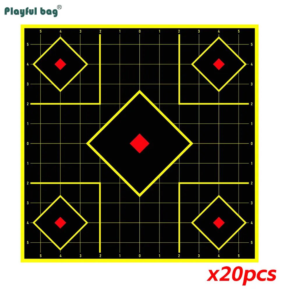 20 шт, 12 x 12 дюймов, самоклеящиеся мишени, наклейки в клетку, стрельба, разделитель, мишень, бумага, страйкбольная рогатка AQB188
