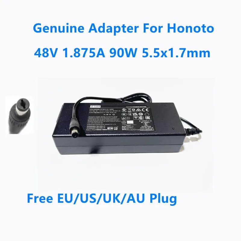 Оригинальный 48,0 V 1.875A 90,0 W 5,5x1,7mm Honoto ADS-96HLA-48-1 48090E AC адаптер питания для Hikvision POE зарядное устройство