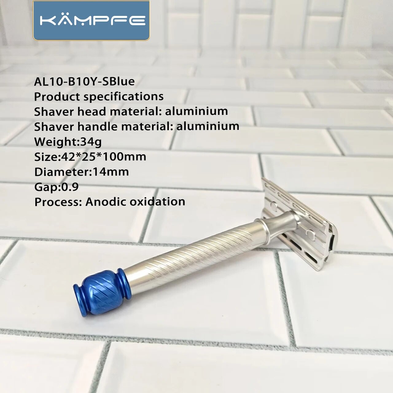 Бритва KAMPFE AL10-B10Y-SBlue алюминиевая