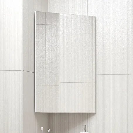 Угловой зеркальный шкаф Corozo Триана 37 49 см, угловое, белое, зеркало настенное в ванную