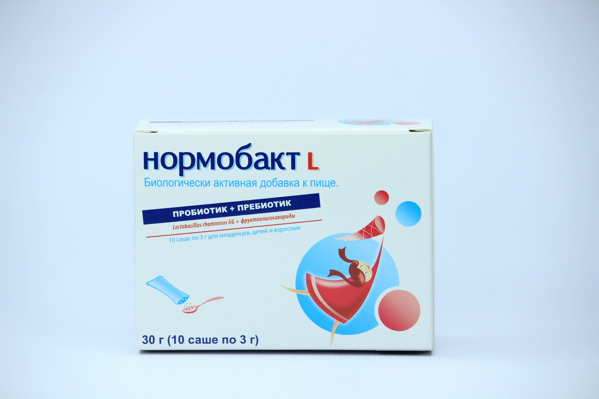 Пробиотик + пребиотик порошок Нормобакт L саше 3 г, 10 шт в упаковке — фото 1