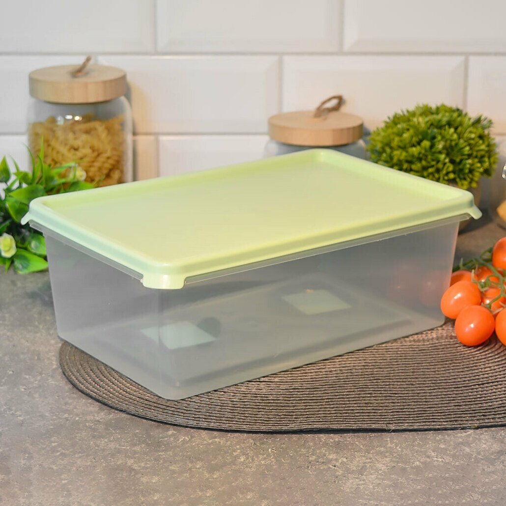 Контейнер для СВЧ 4л "Freshpak" с крышкой, прозрачный, пластик, Беларусь