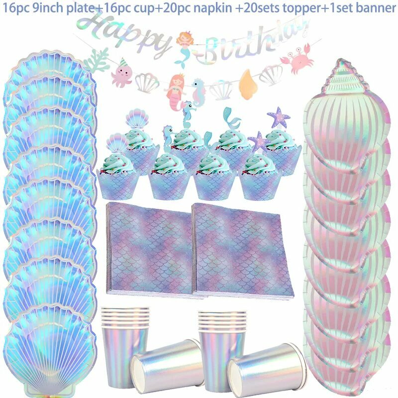 Набор посуды русалка 73шт, цвет 73pcs set