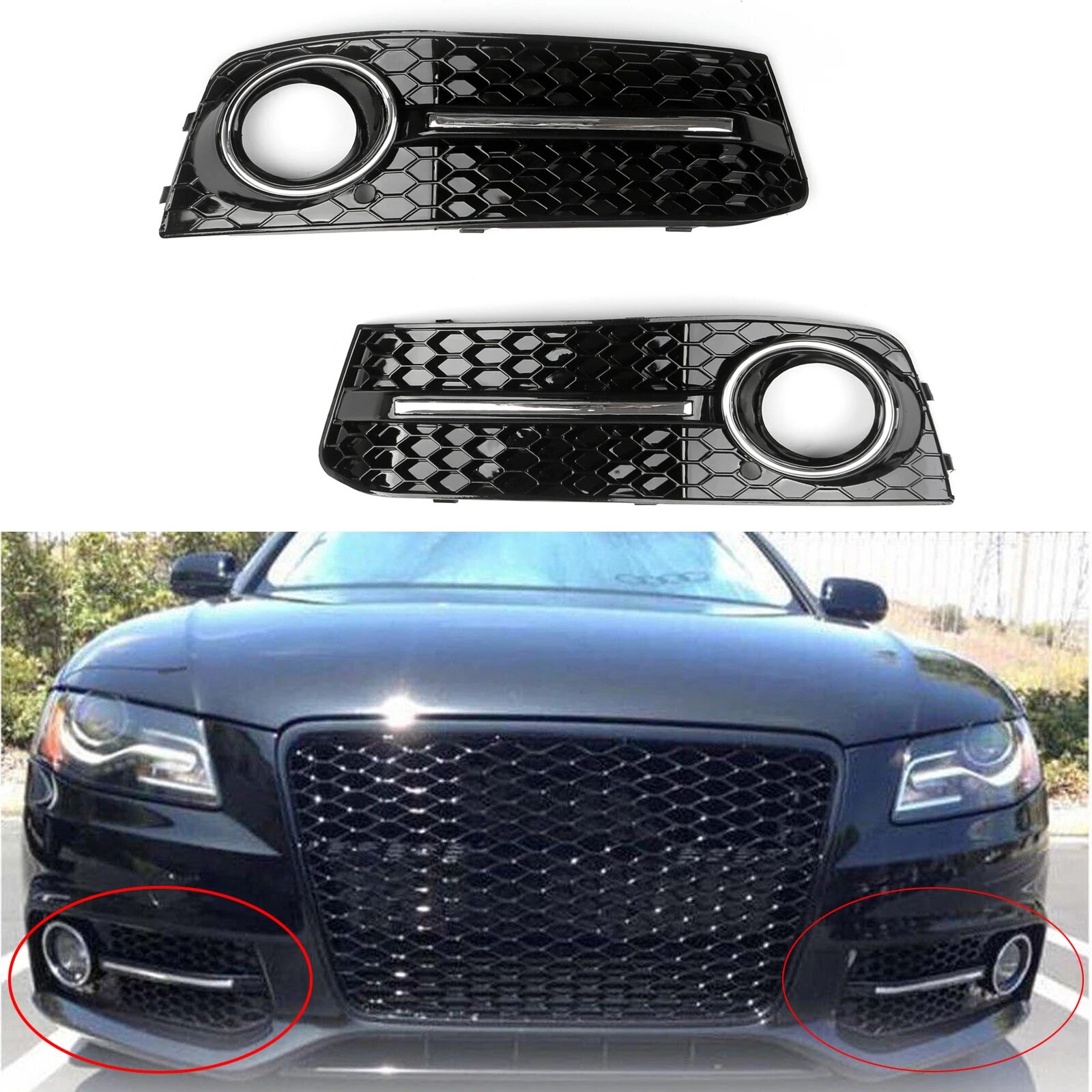 Передний обвес для Audi A4 B8 2009-2011, L and R