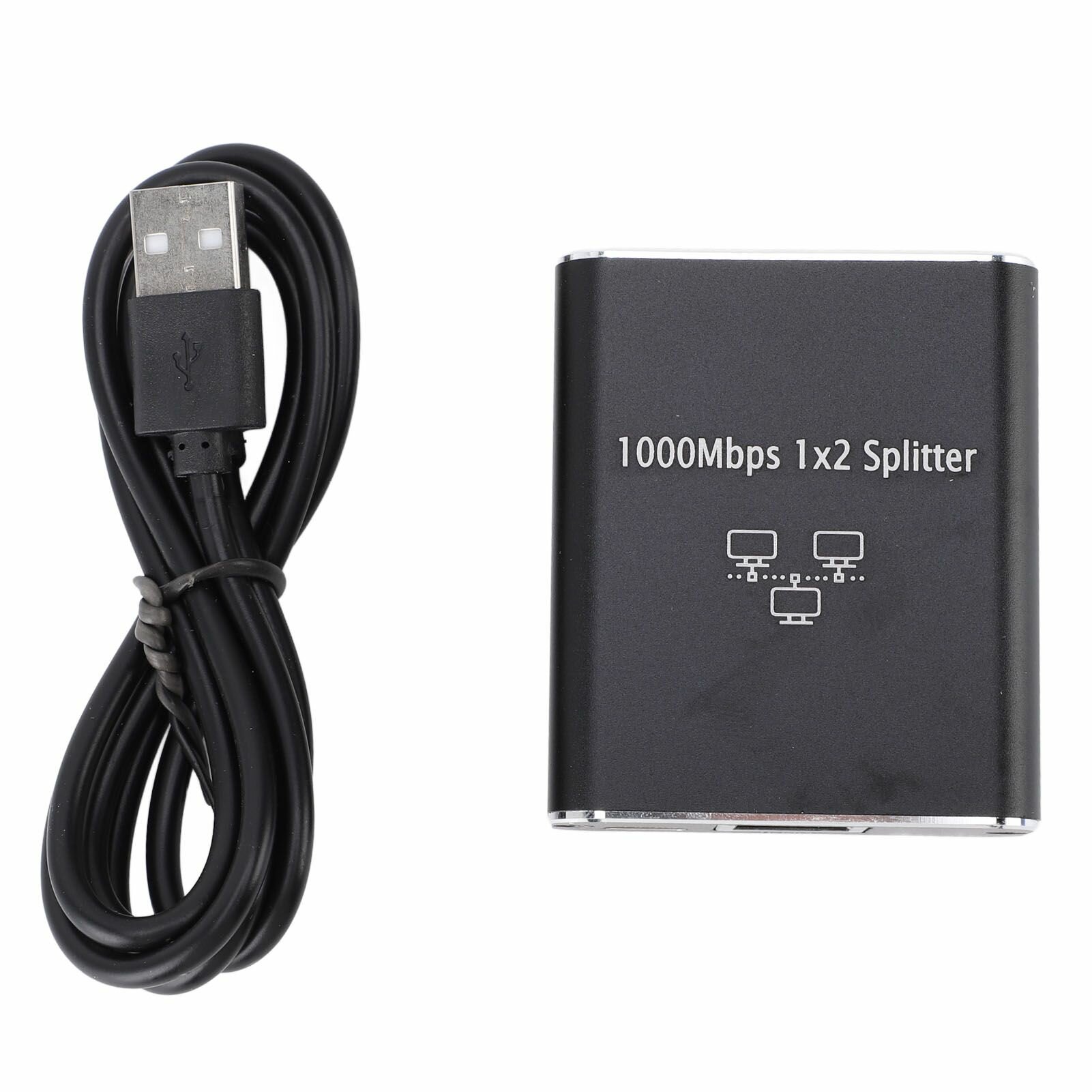 Разветвитель Ethernet RJ45, 1-to-2, с питанием USB, 1000 Мбит/с