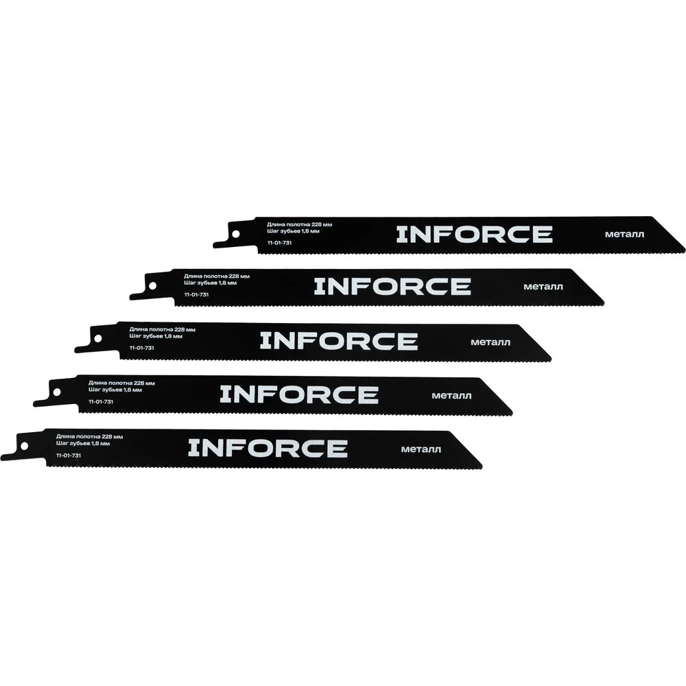 Полотна по металлу 228x1,8мм, 5 шт, Inforce 11-01-731 биметаллическое полотно для сабельных пил высокая прочность резки