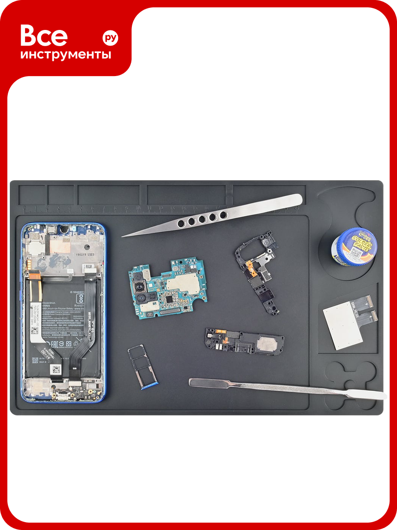 Коврик для пайки термостойкий антистатический 329x208x2.6 мм W. E. PМ22760, пайки выполнен