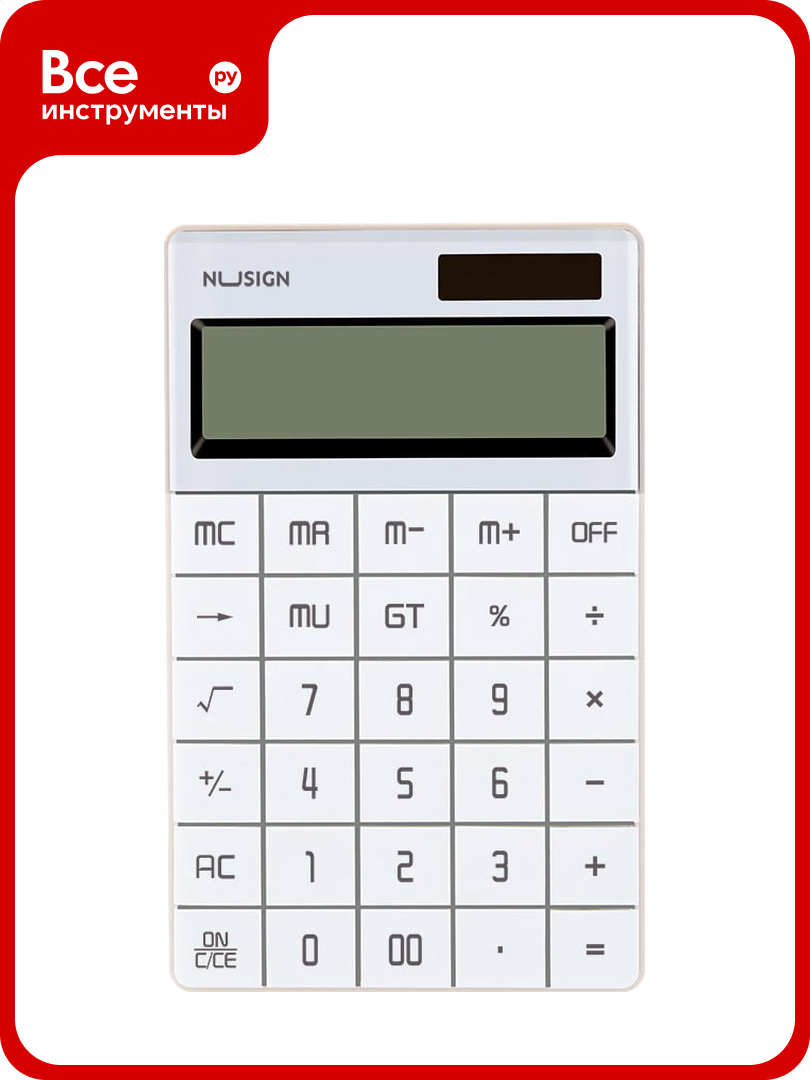 Настольный калькулятор DELI Nusign ENS041WHITE белый, 12-разрядный 1617352