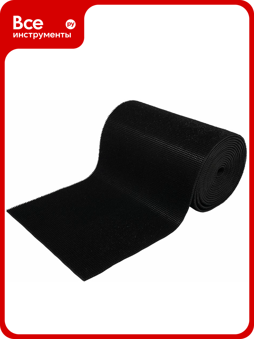 Коврик-дорожка, VORTEX, VORTEX 0,90х15 м травка на противоскользящей основе черный 24004, очистки обуви при входе