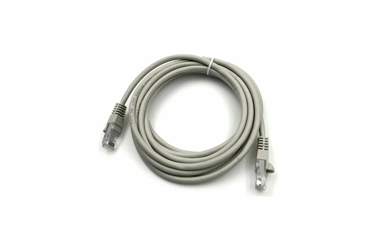 Патч-корд Buro BU-5E-FLAT-3M-G 1Гбит/с UTP 4 пары cat.5E Cu molded 3м серый RJ-45 (m)-RJ-45 (m)