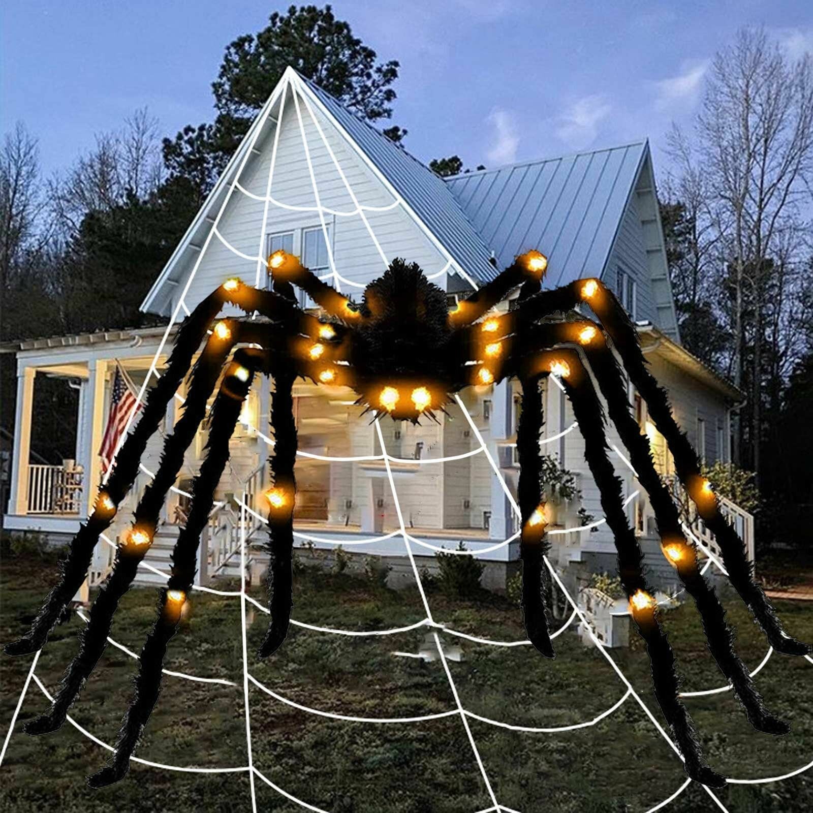 Оранжевый светящийся паук