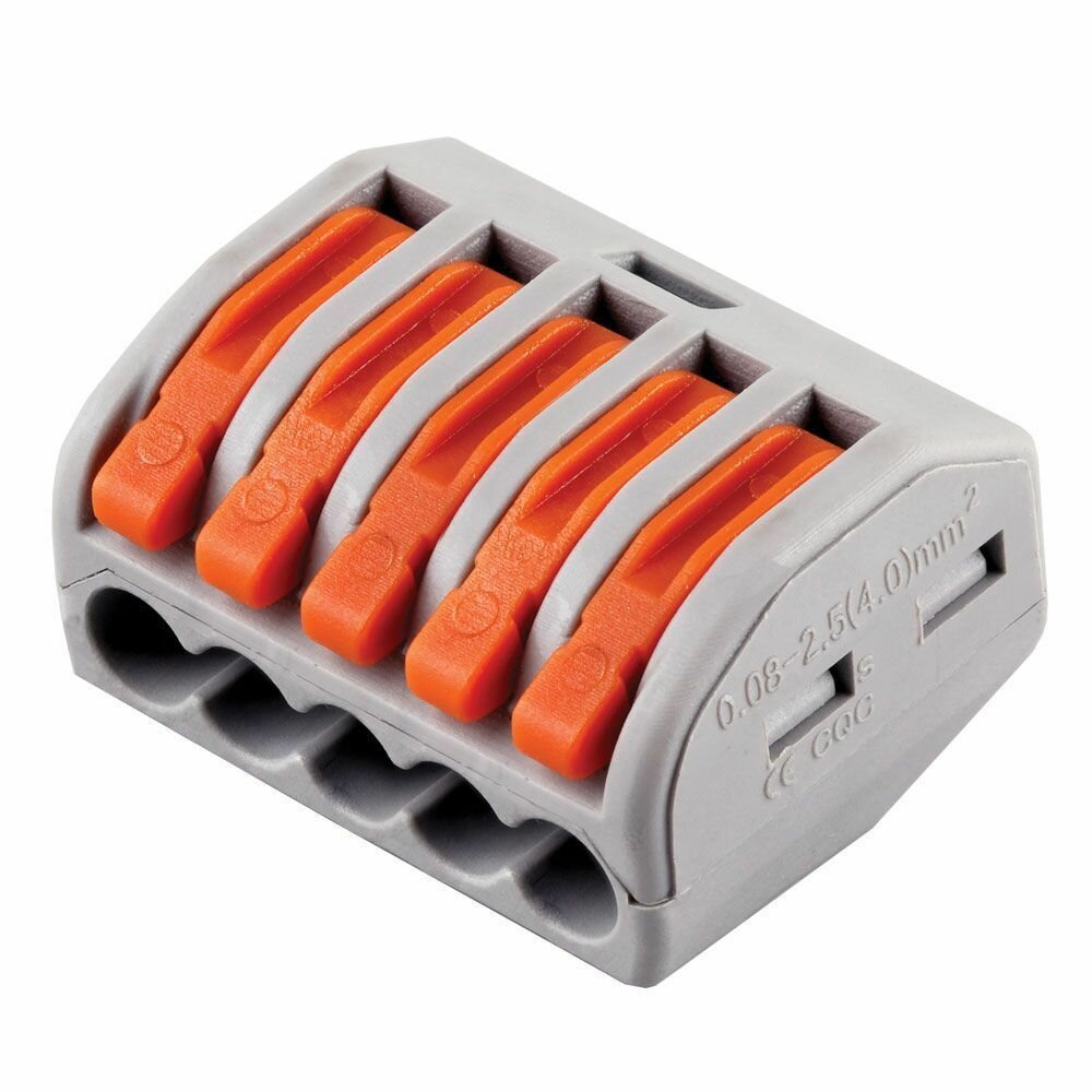 Клемма монтажная 5-проводная LD222-415 рычажковая stekker (40 шт/упак)