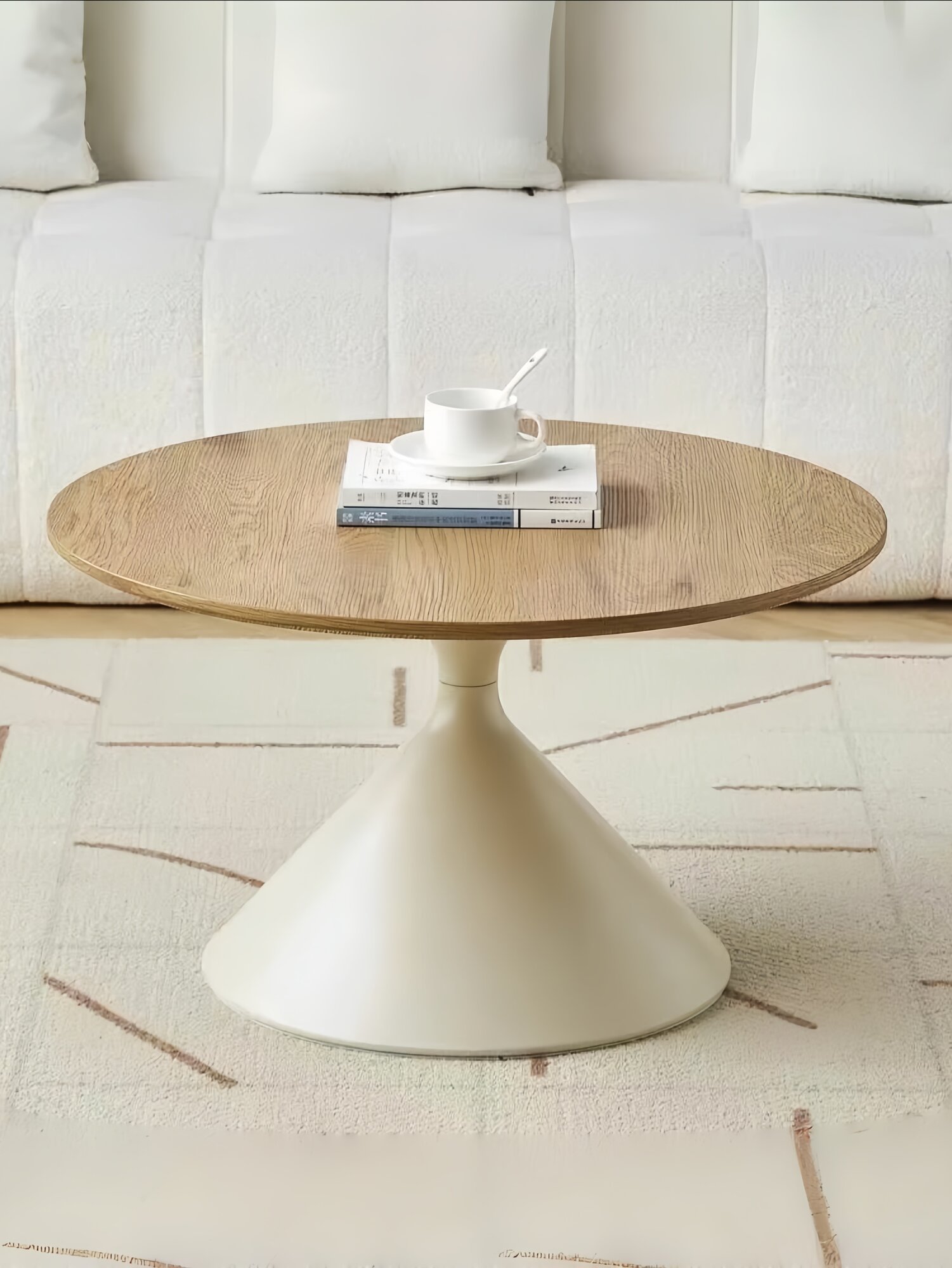 Журнальный стол "Coffee Table", массив дерева, белый, квадратный
