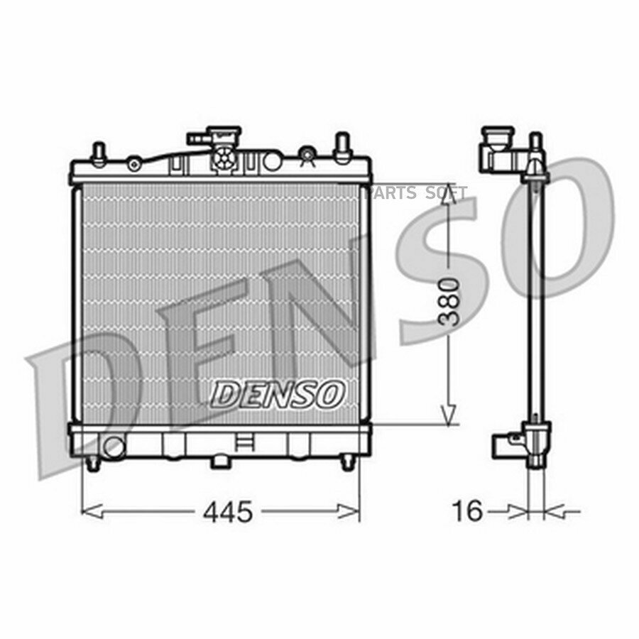 Радиатор, охлаждение двигателя Корея от официального дистрибьютора, DENSO, артикул DRM46002