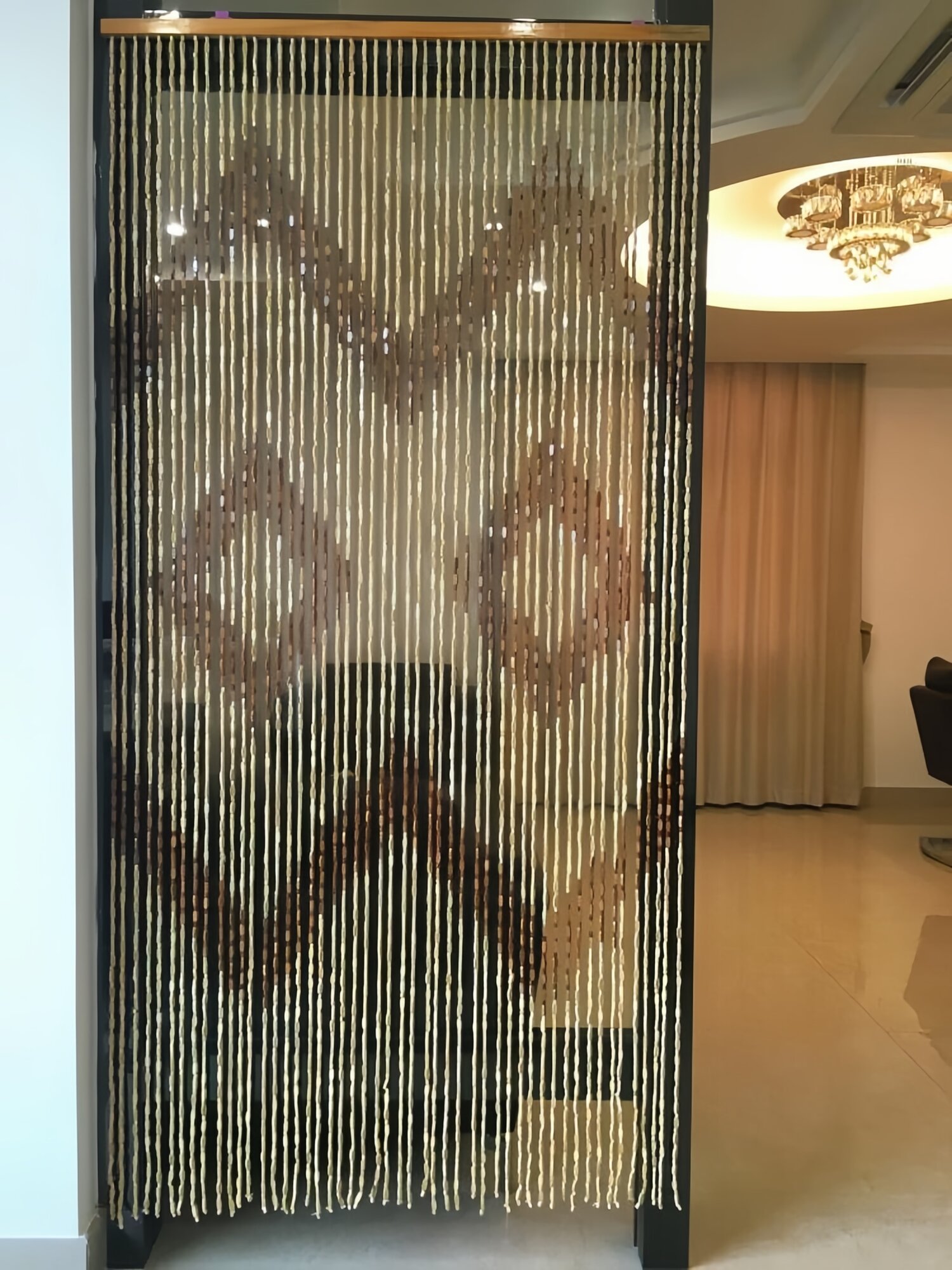 Штора Чудесный сад, бамбук, для фэн-шуй, ручная нанизка, 90x180см