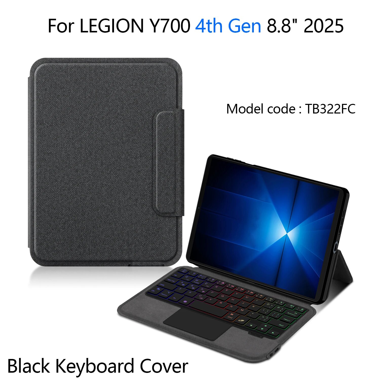 Чехол-клавиатура AJIUYU для Lenovo Legion Y700 8.8" For Y700 4th Gen, English-Russian