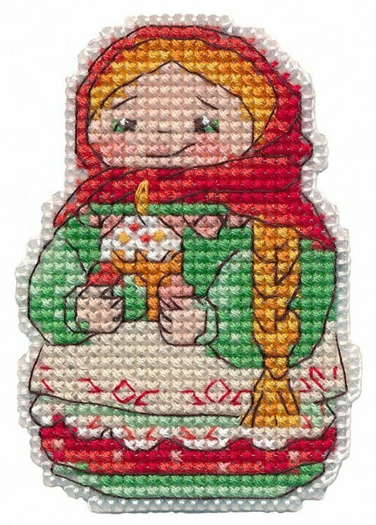 Набор для вышивания крестиком Овен, "Пасхальные радости. Магнит", 5,2х7,2 см, Девочки Праздники Люди
