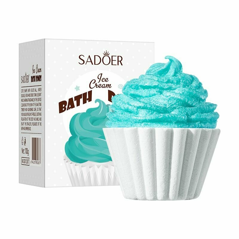Бомбочка для ванны SADOER "Мороженое", очищающая и нежная
