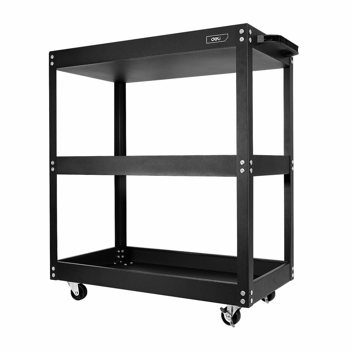 Тележка инструментальная Deli Тележка инструментальная трехсекционная на колесах Deli DL433023 || 700x350x760мм, до 210кг, толщина полки 0,7мм, толщина стойки 1,2мм уц-2-2
