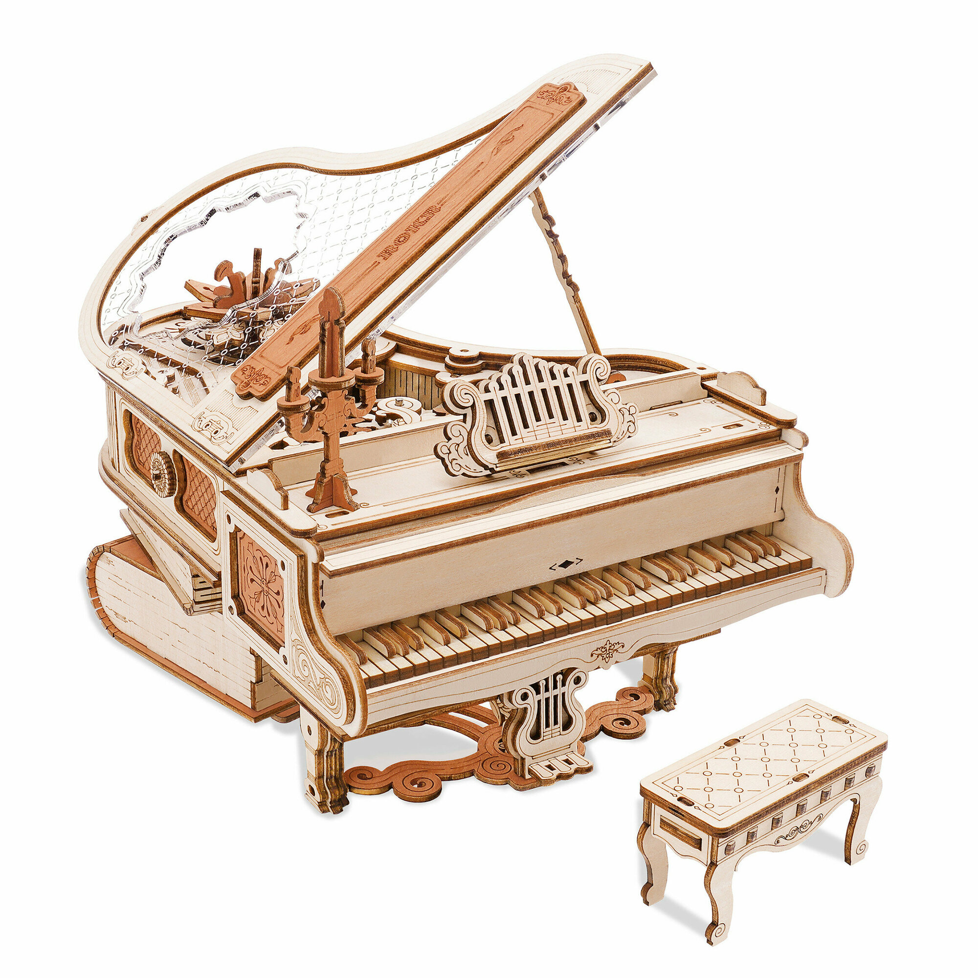 Конструктор музыкальная шкатулка Волшебное Фортепьяно Robotime Magic Piano