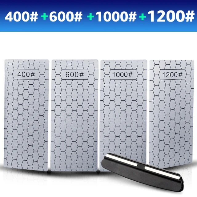 Алмазные камни для заточки ножей, набор 4 шт. 400/600/1000/1200