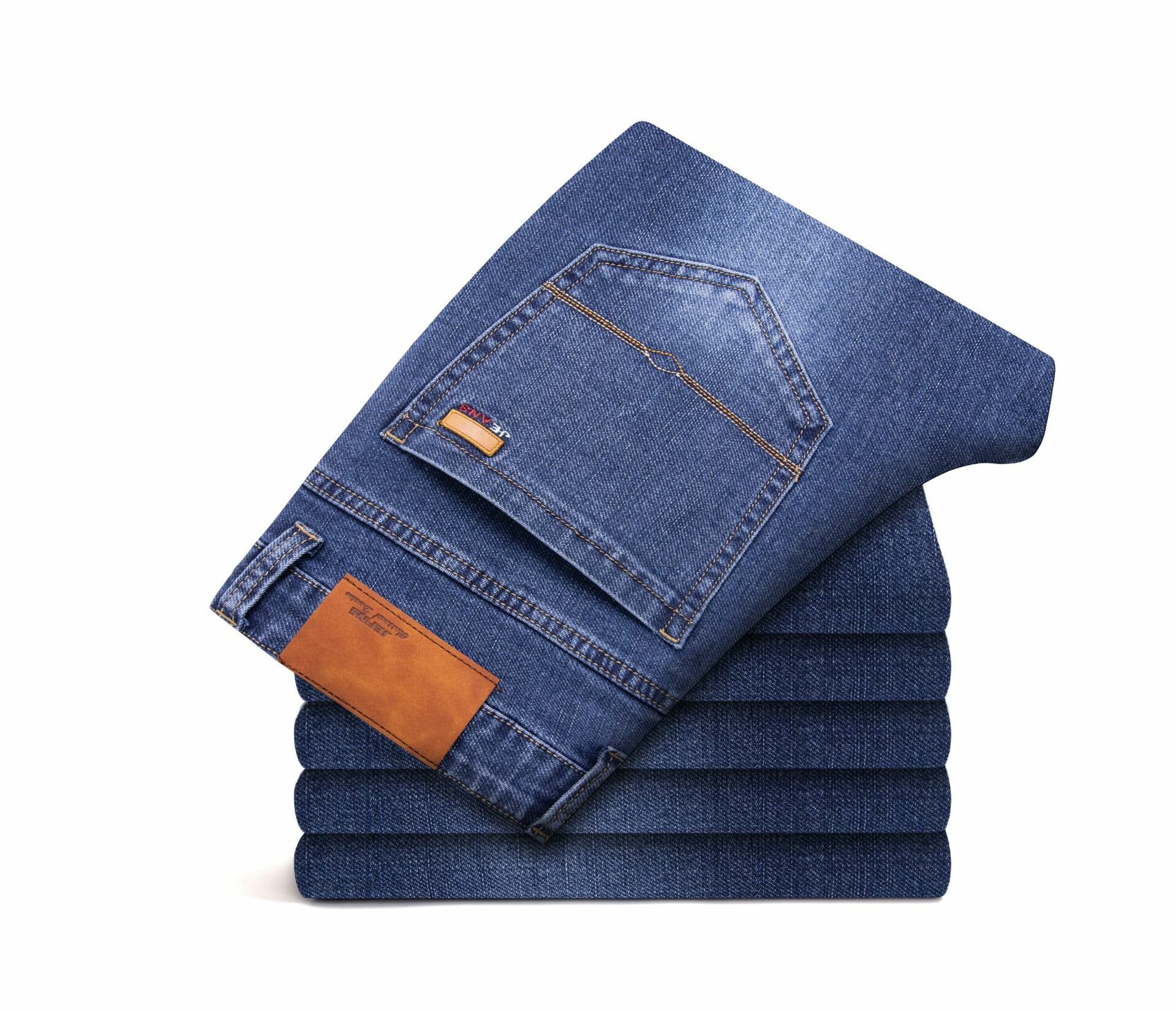 Охоты Брюки JYL Чистый цвет Сезон. слит. посадка минималист. джинсы муж. плус размер джинсы муж. мал. прямой нога делов. джинсы муж. Синий/31