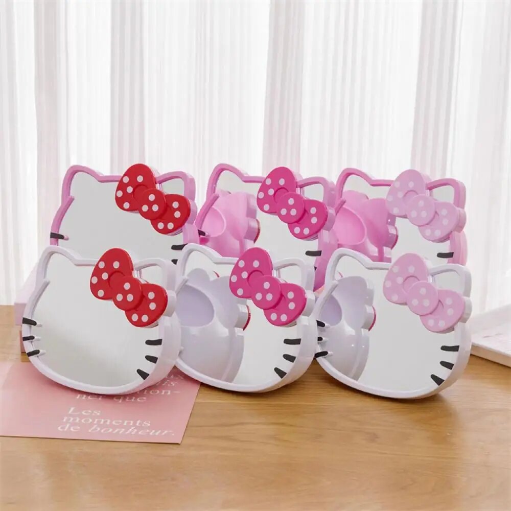 MINISO Зеркало Hello Kitty，Зеркало Hello Kitty (тональная основа - розовый бант) — фото 1