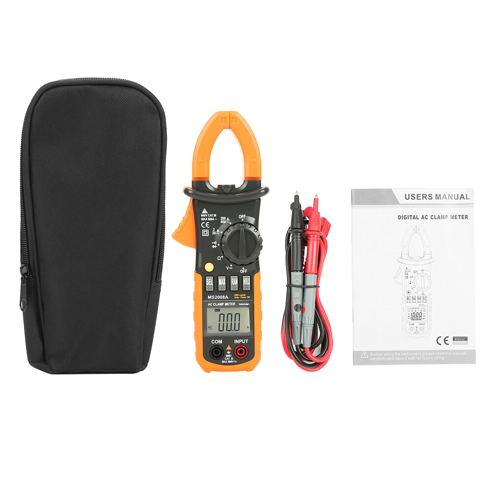 Цифровой портативный измеритель напряжения PEAKMETER PM2008A с ЖК-дисплеем, диагностический мультиметр переменного/постоянного тока.