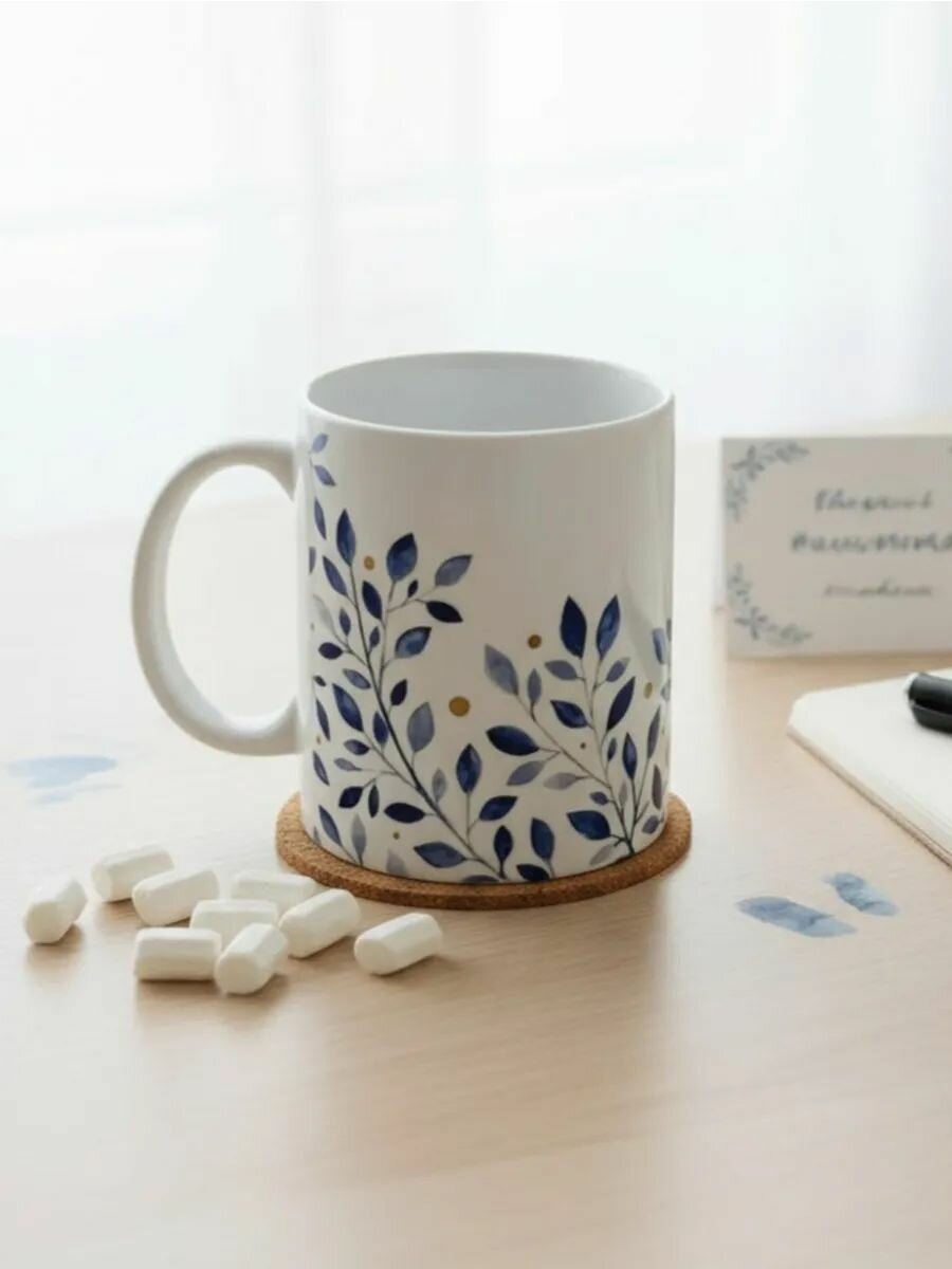 Кружка с цветами в стиле прованс