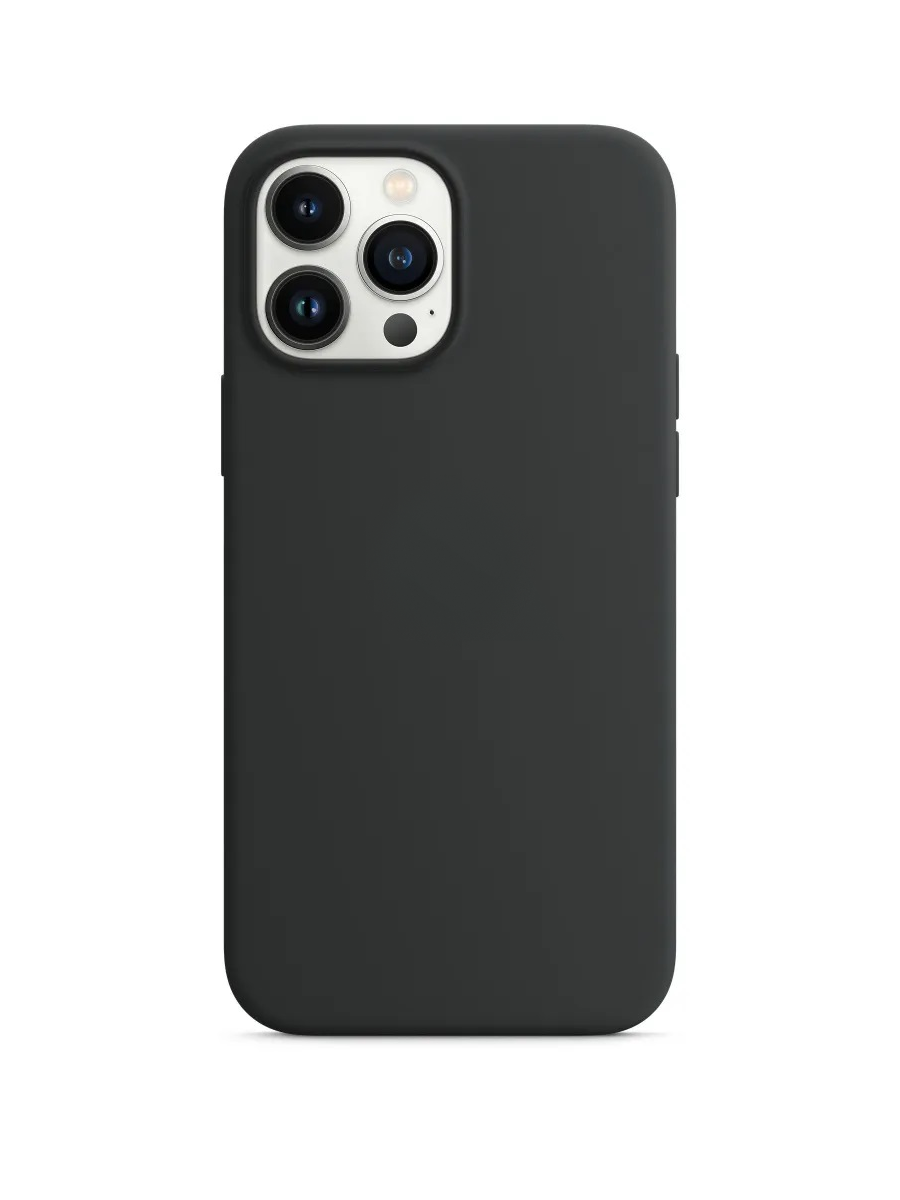 Чехол силиконовый Магсейф для iPhone 13 Pro Midnight с анимацией NFC, Silicone case Магсейф для айфон 13 Про - Чёрный