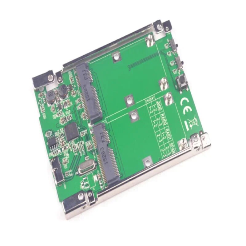USB 3.1 на 2 мSATA SSD Raid контроллер конвертер с кабелем