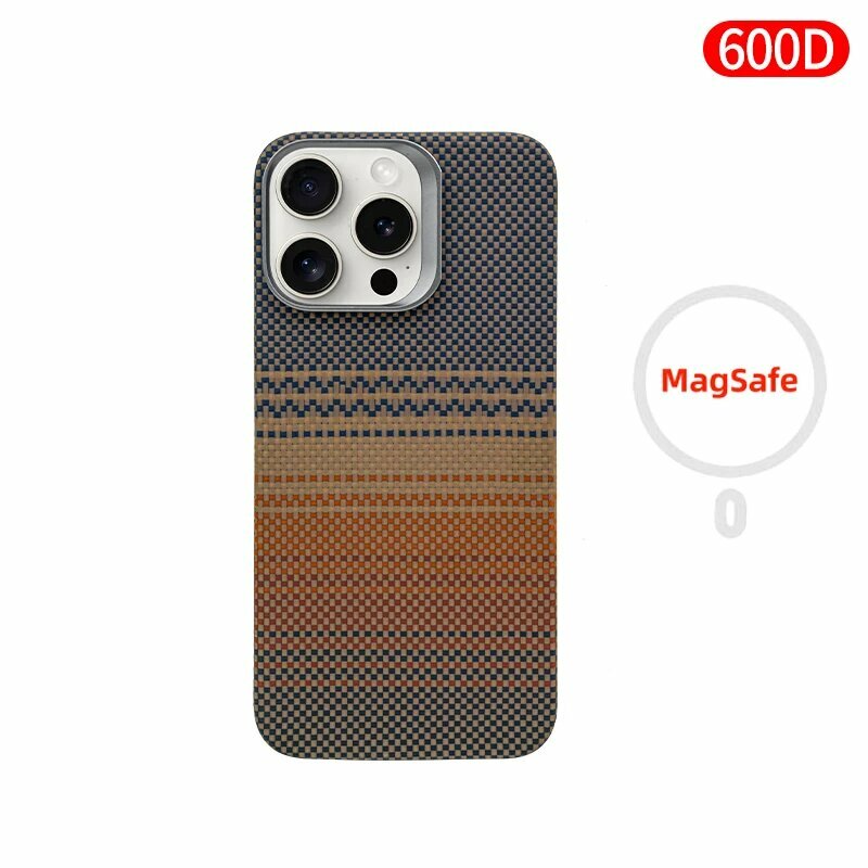 Чехол из углеродного волокна для iPhone 15 Pro Max/iPhone 15 Pro, кевлар 600D, арамидное волокно, ультратонкий, жесткий, магнитный, черный, тонкий, светло-красный
