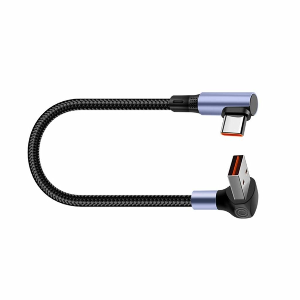 66W кабель для быстрой зарядки 90 градусов USB на Type C 15/25/50см, 0.25m