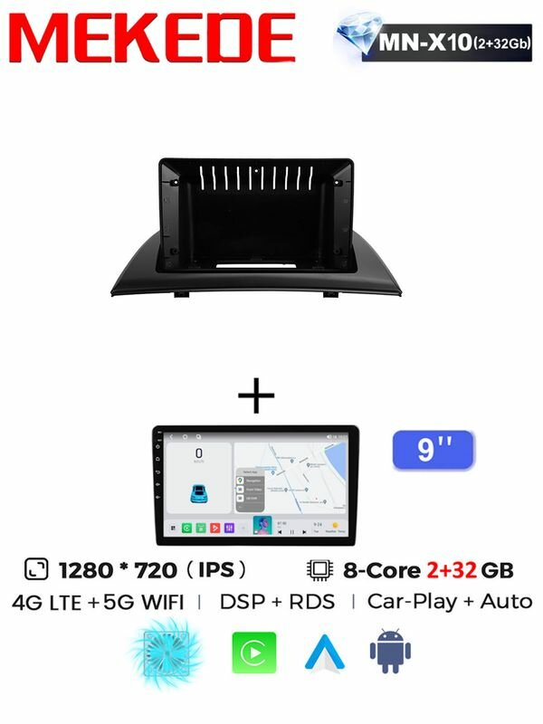 Магнитола 9" Mekede MN X10 Pro 2/32 Gb BMW X3 E83 2003-2010 0 din carplay