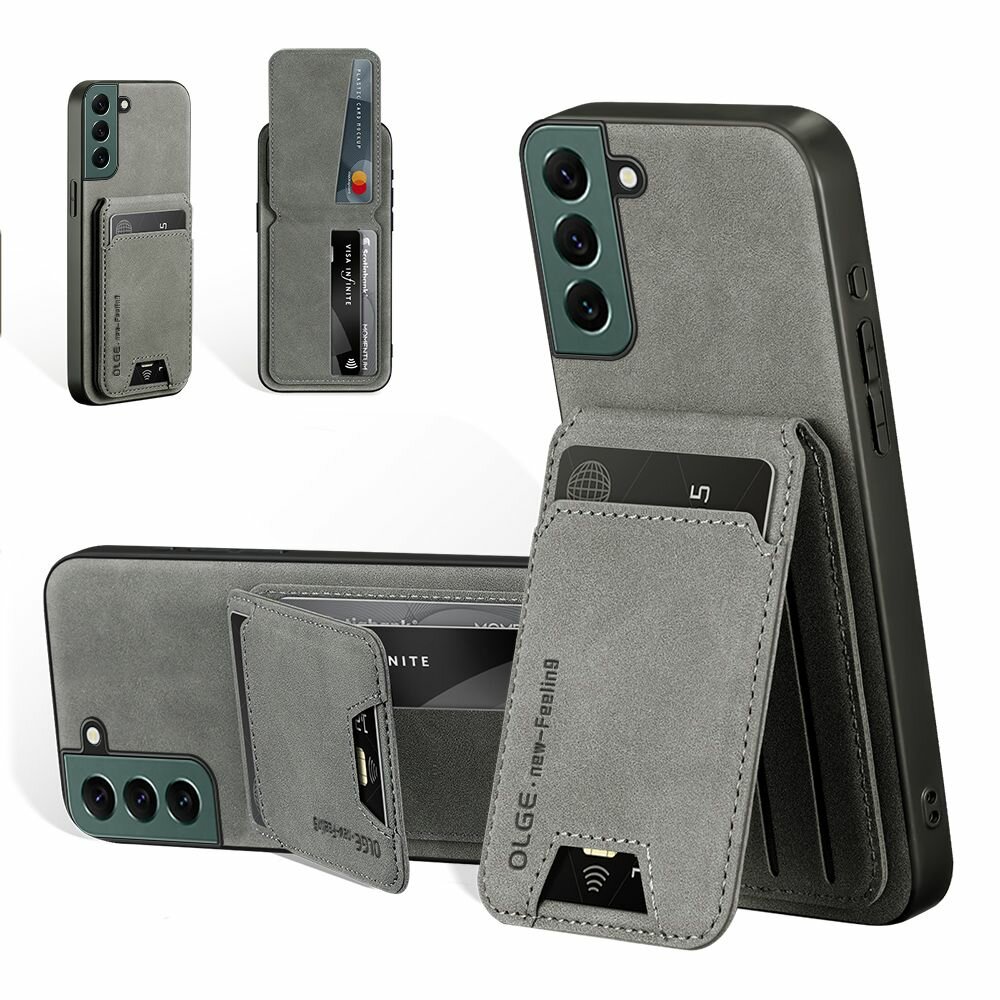 Картхолдер мужской на Samsung Galaxy S22+ Plus(Самсунг Галакси с22 Плюс) с MagSafe-Чехол бумажник