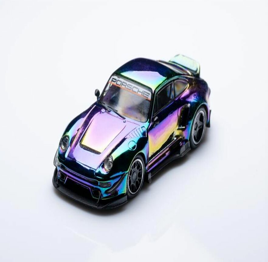 Коллекционная машинка D.Bo Model x DCM 1:64 Porsche 911 RWB993 Duck tail Colorful electroplating